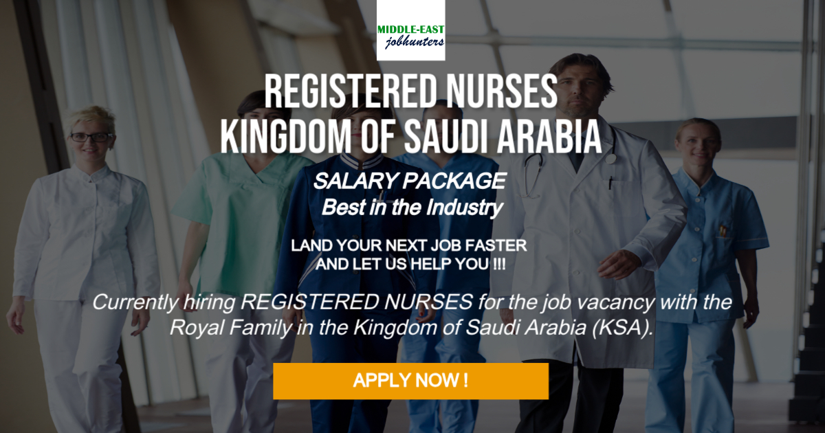 Job Vacancy for Registered Nurses in Saudi Arabia | ME-Jobhunters